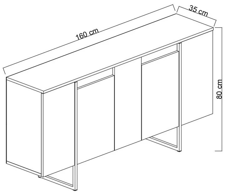 Skříňka Luxe Anthracite and Black