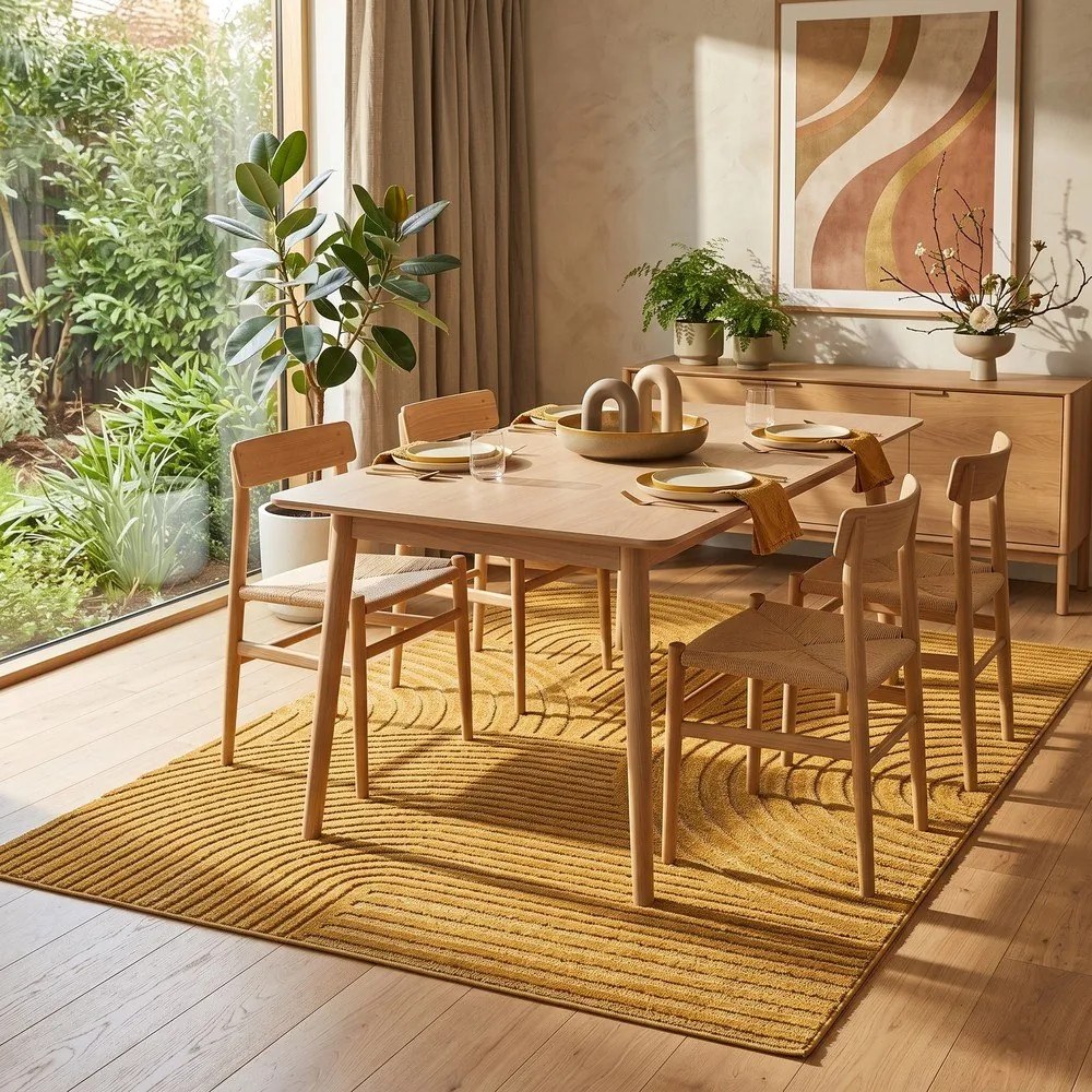 Okrově žlutý koberec 120x170 cm Whirl – ESTE