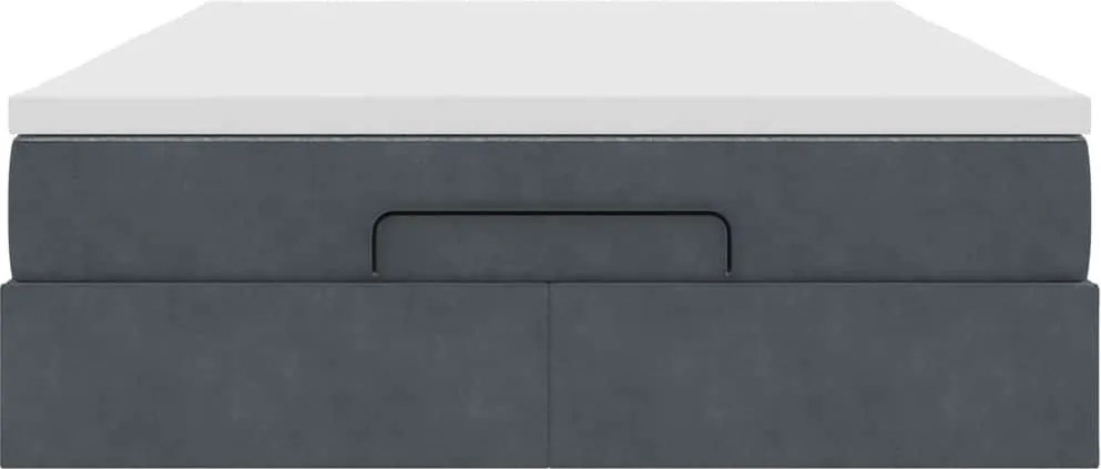 Osmanský rám postele s matrací tmavě šedá 140x200cm samet 3311190