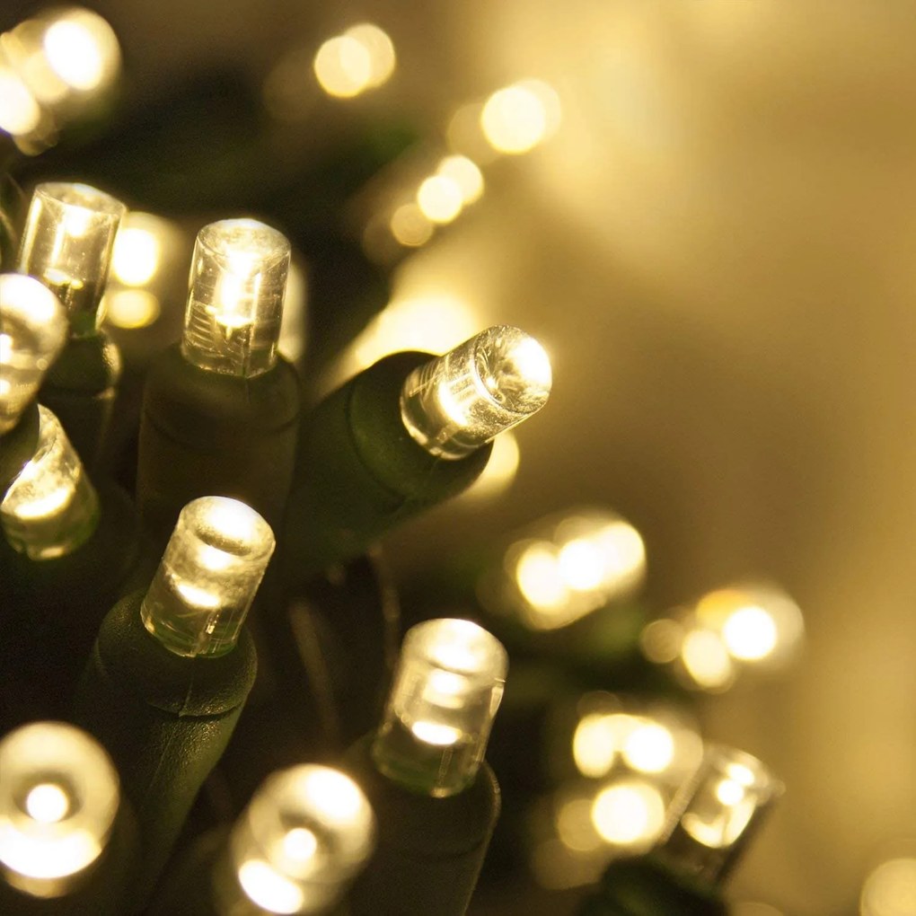 Venkovní LED vánoční řetěz - teplá bílá, 100m, 1000 LED