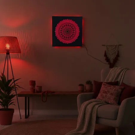 LED dřevěný obraz Mandala - světelný obraz | SENTOP LED0251
