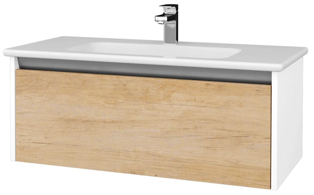 Dřevojas Koupelnová skříň BONO SZZ 100 (umyvadlo Euphoria) Varianta: N01 Bílá lesk / D17 Colorado