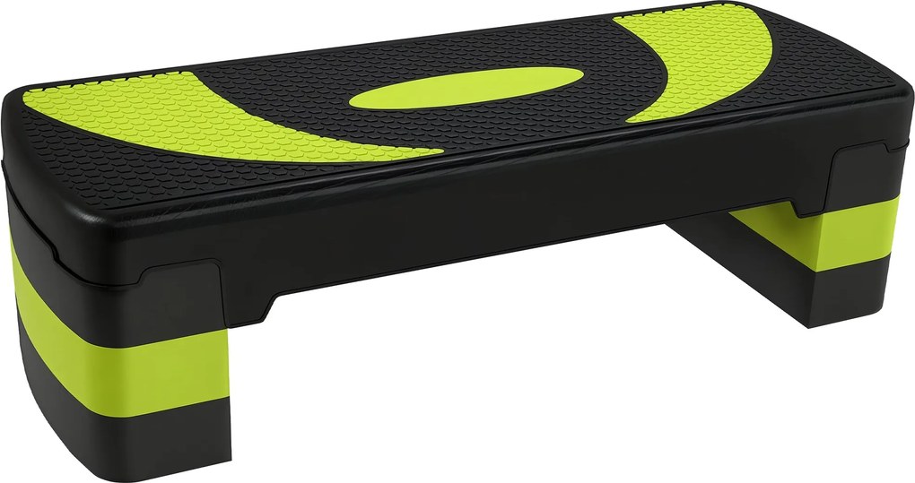 HOMCOM Aerobní Stepper Nastavitelná Výška se 3 Úrovněmi (10/15/20 cm) Fitness Domácí Trenér pro Vnitřní a Venkovní Použití Kapacita až 150 kg Zelený |