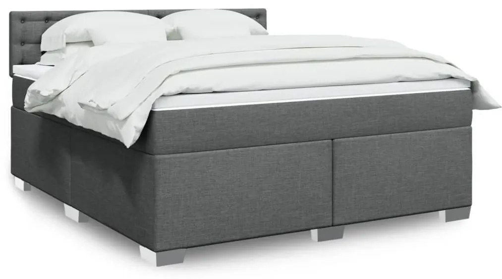 Box spring postel s matrací tmavě šedá 180x200 cm textil 3285982