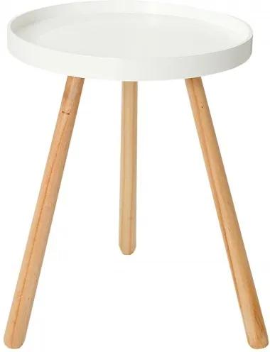 Odkládací stolek Fini 35 cm, bílá/přírodní
