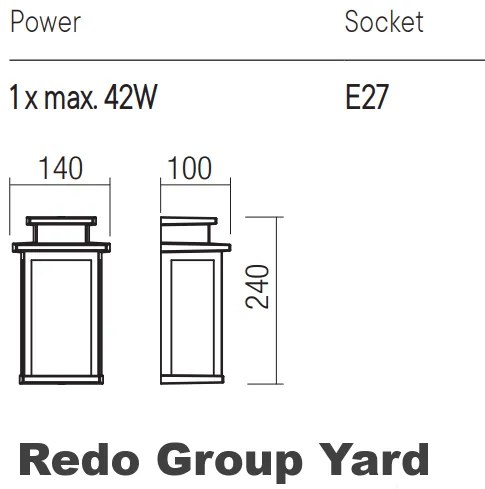 Redo YARD 90461venkovní světlo na fasádu/IP44