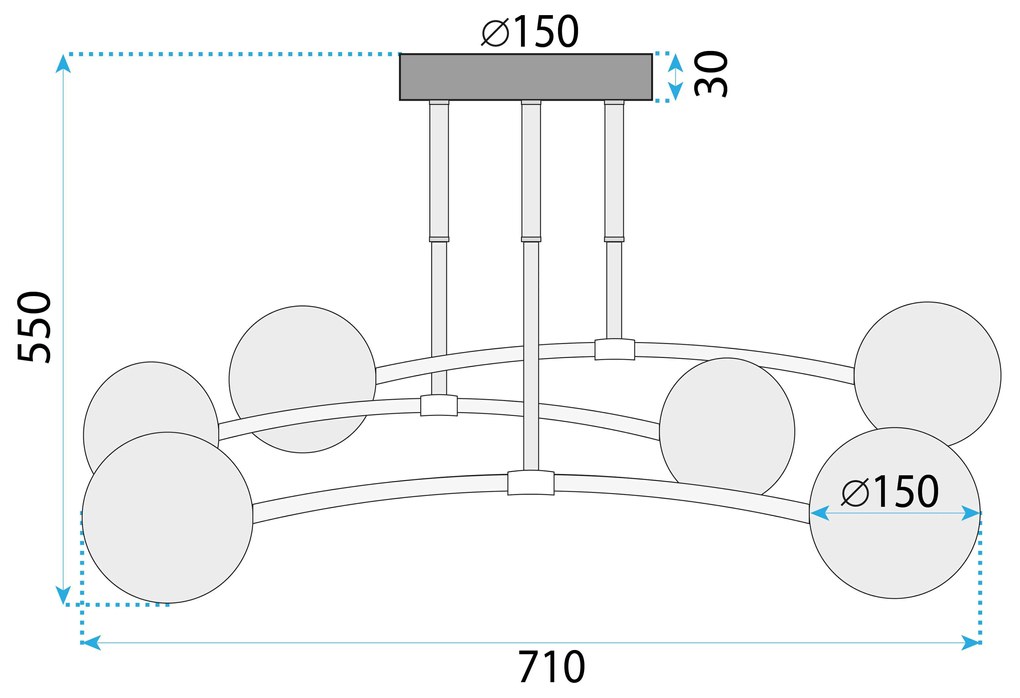Toolight Moderní závěsné osvětlení GOLD APP1577-5C