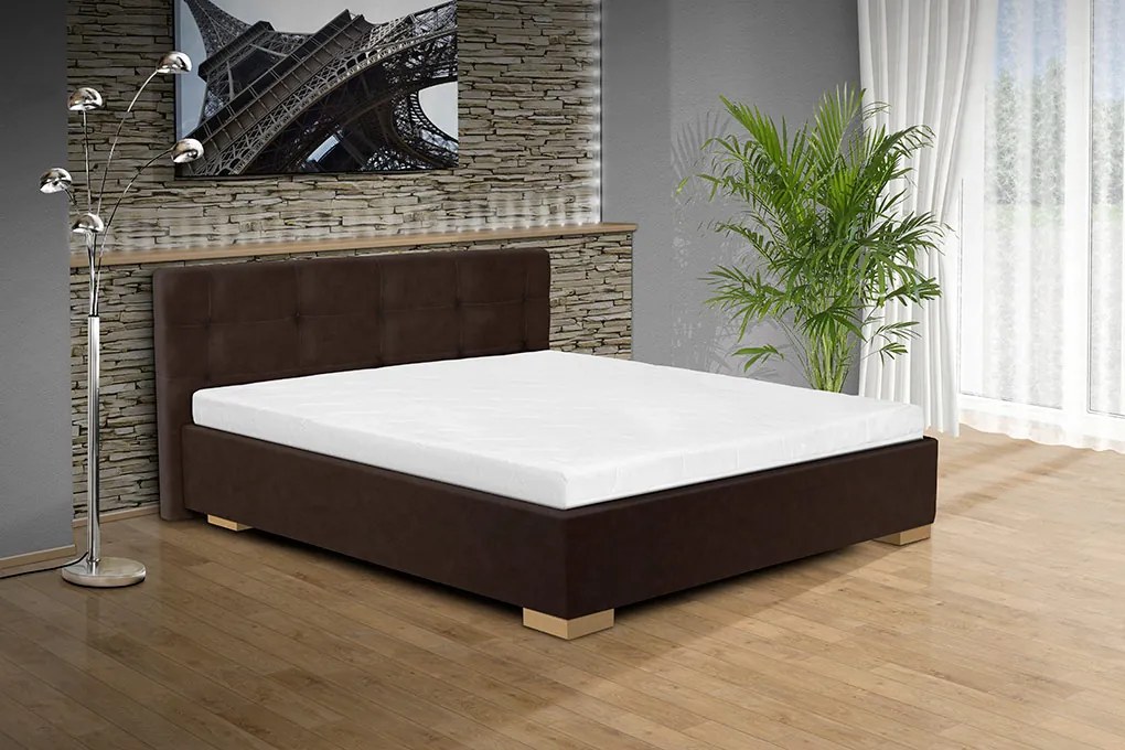 Manželská postel s úložným prostorem Alžběta Barva: hnědá 68, typ matrace: matrace 12 cm