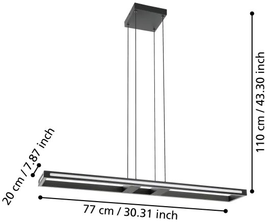 Eglo 99681 - LED Stmívatelný lustr na lanku SALVILANAS-Z LED/33W/230V 2700-6500K