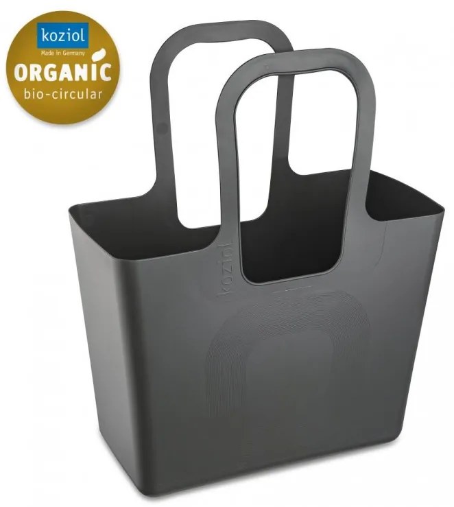 TASCHE XL plážová taška, zásobník, stojan na časopisy a noviny a na hračky Šedá Organic KOZIOL