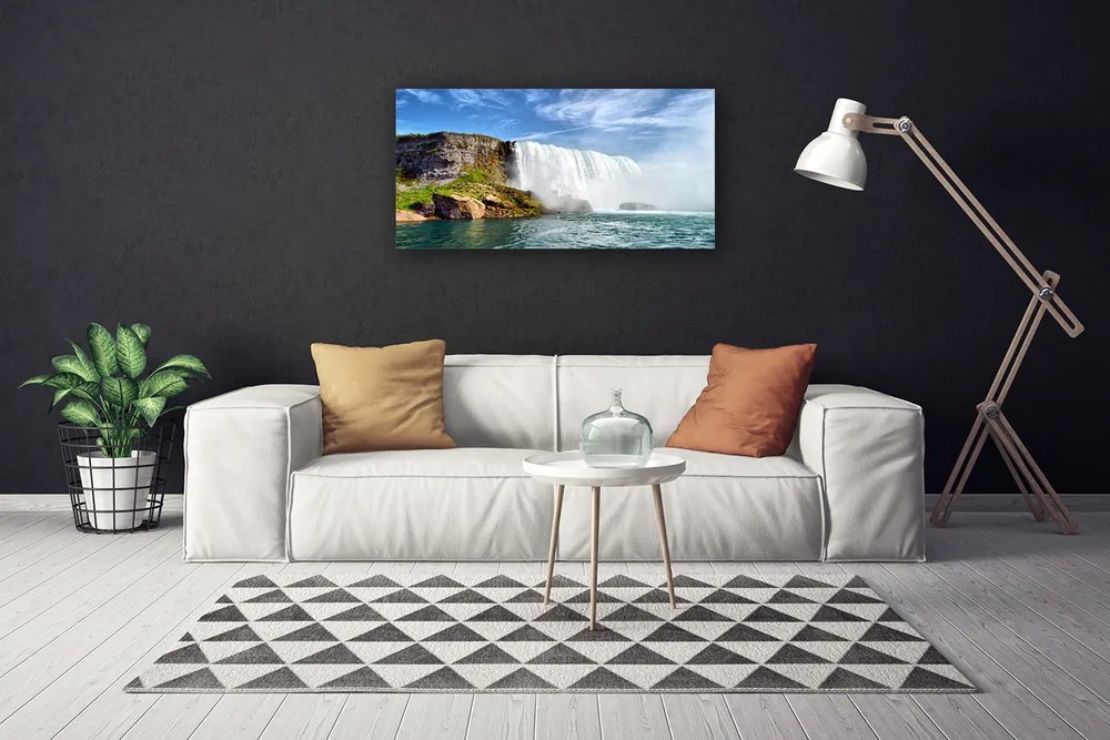 Obraz na plátně Vodopád Moře Příroda 125x50 cm