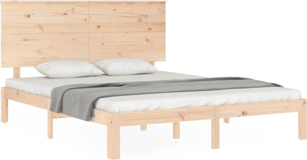 Rám postele s čelem King Size masivní dřevo 3193666