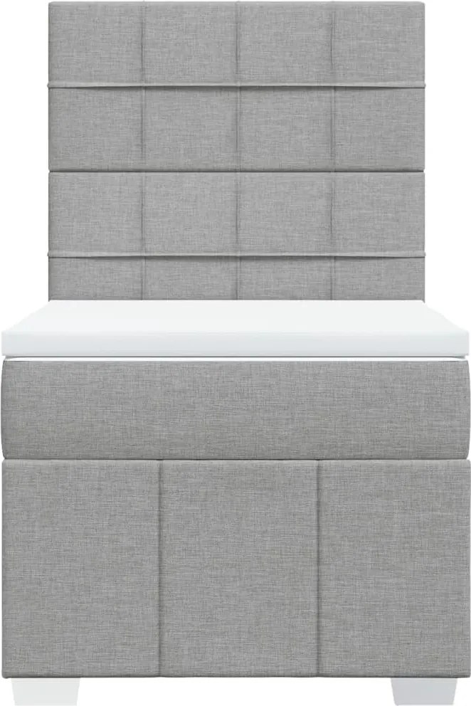 Box spring postel s matrací světle šedá 80 x 200 cm textil 3291495