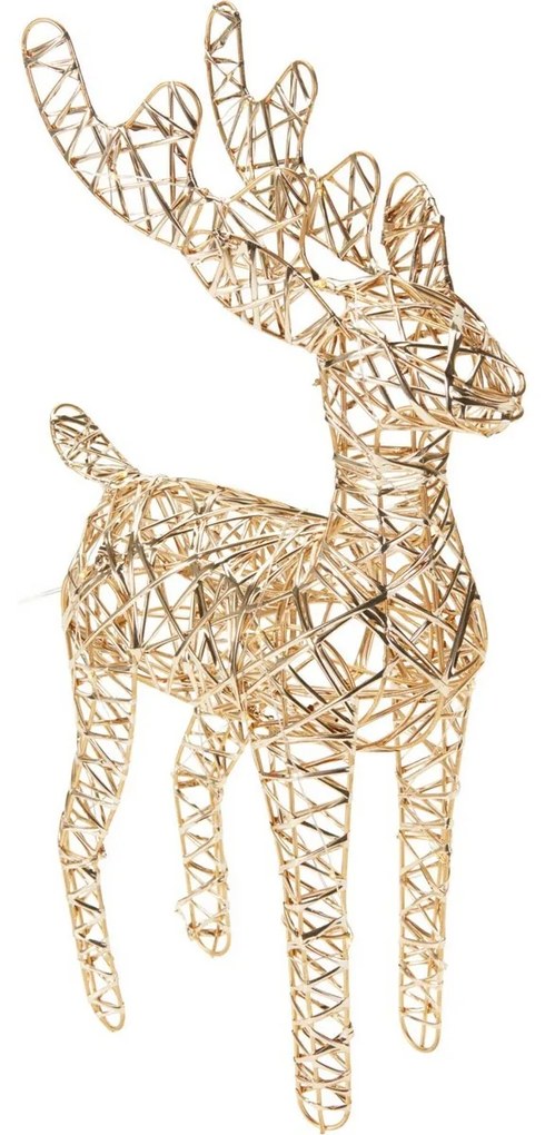 Vánoční svítící sob Champagne, 37 x 24 cm, 30 micro LED, na baterie, 24 cm