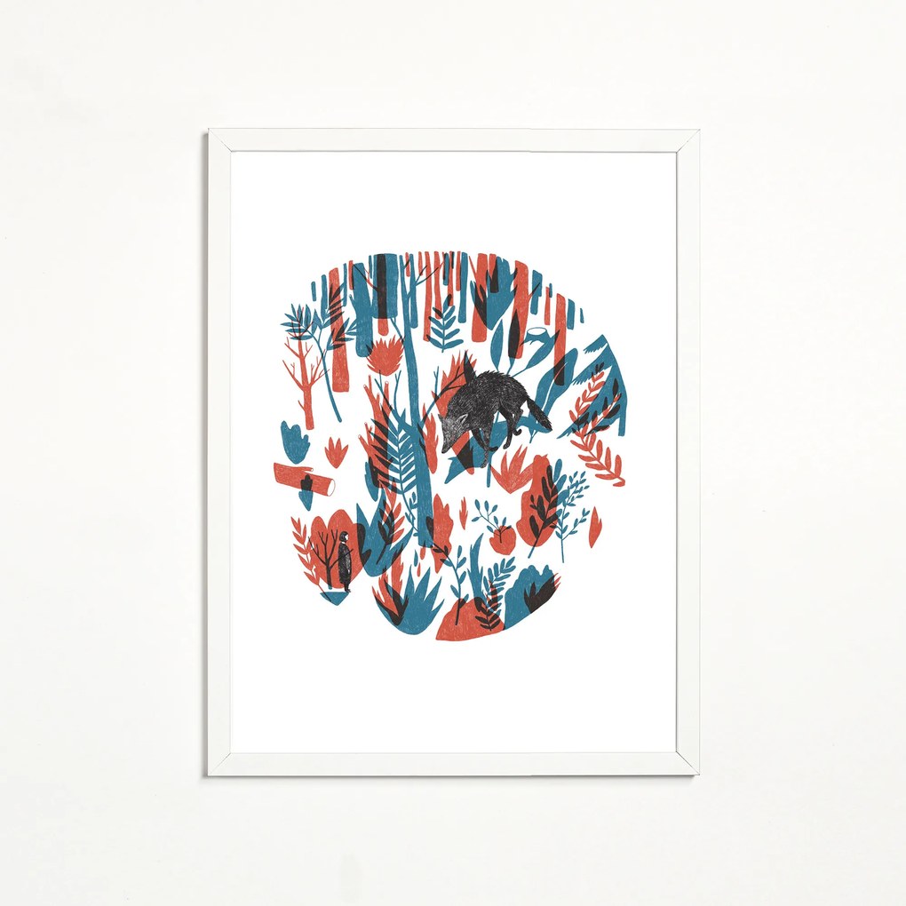 Dorota Šebková | Strach přichází potichu Rám: Dubový, Velikost: 60 x 40 cm