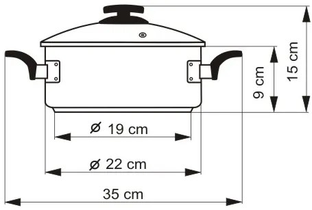 KOLIMAX - české nerezové nádobí Rendlík s poklicí KOLIMAX CERAMMAX PRO COMFORT - granit černý, 22 cm, 3,0 l