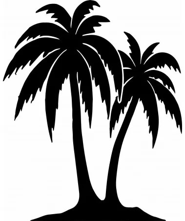 Vyřezávaný obraz na stěnu palmy - TROPICAL | SENTOP PR0428 plywood