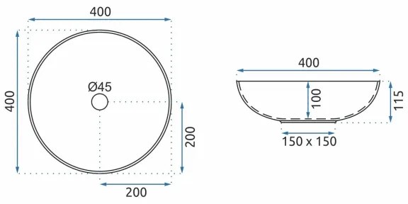 REA-U0267 - Umyvadlo na desku ARTE pr. 40 cm keramika/ornamentální vzor