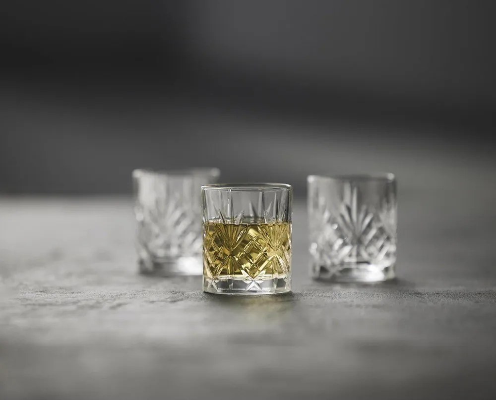 Křišťálové sklenice v sadě 6 ks na panáky 80 ml Melodia – Lyngby Glas