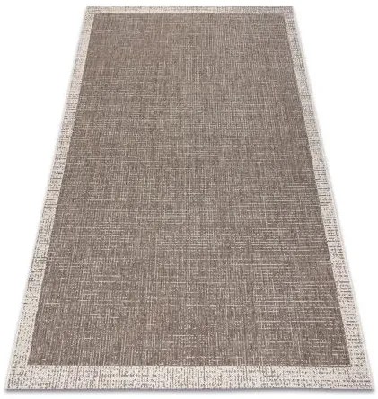 Dywany Luszczow Kusový koberec SIZAL FLOORLUX 20401 vzor rámu taupe / šampaňské Rozměr koberce: 140 x 200 cm