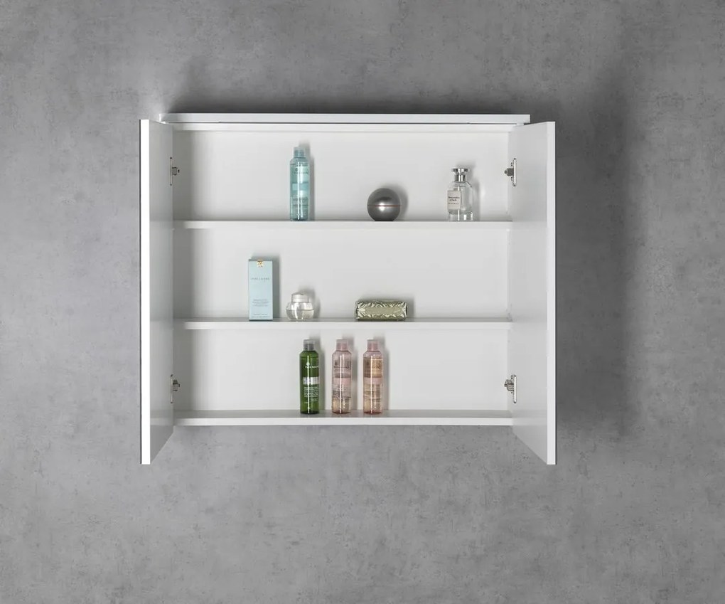 Aqualine Aqualine, KAWA STRIP Galerka s LED osvětlením 80x70x22cm, bílá, WGL80S