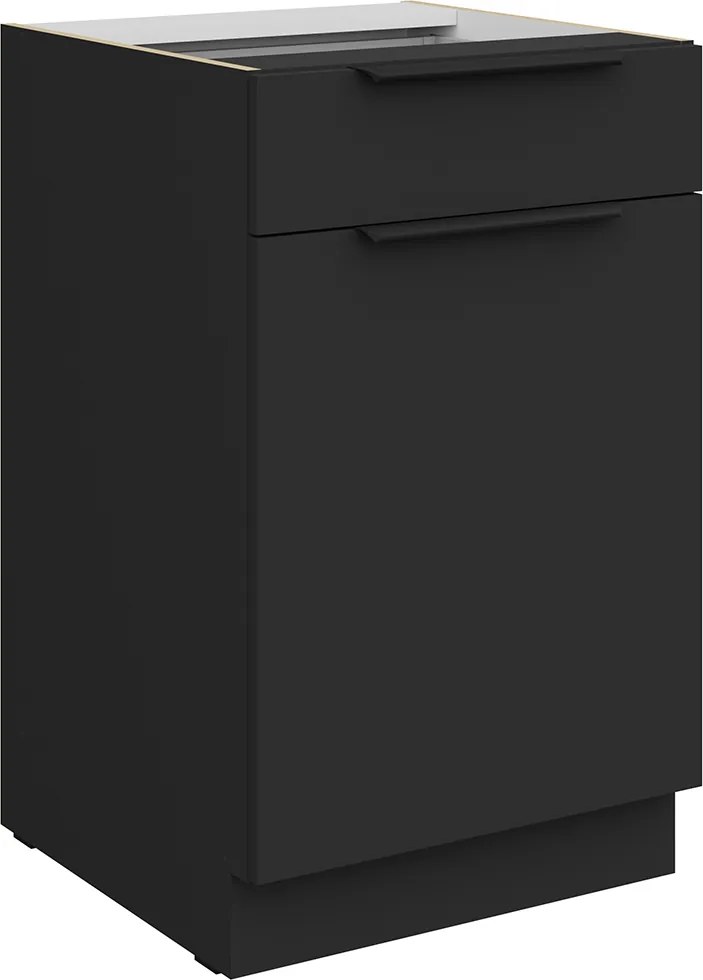 ARIA cc | dolní skříňka 50 D 1F 1S policová se zásuvkou | 50 cm | PREMIUM BOX | černá