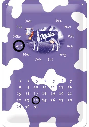 Postershop Plechová cedule - Milka (Kalendár) 30x20 cm