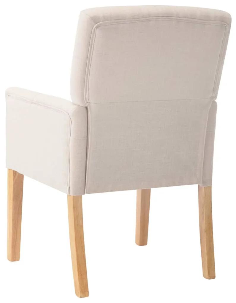 Jídelní židle s područkami 4 ks béžové textil,  3058295