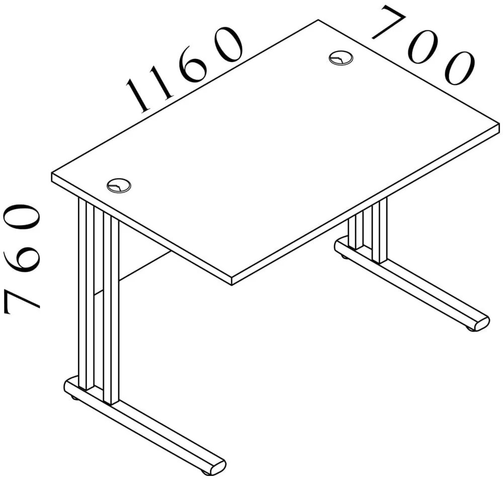 Stůl Visio LUX 116 x 70 cm, ořech