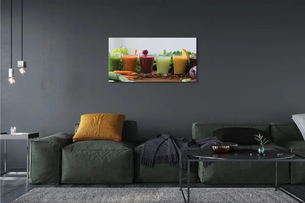 Obrazy na plátně Zeleninové, ovocné koktejly 100x50 cm