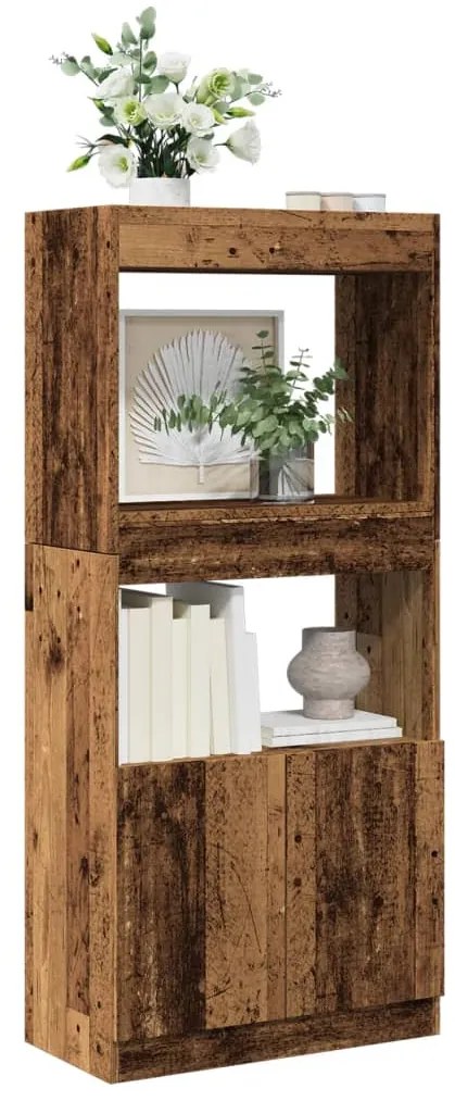 Skříň highboard old wood 63 x 33 x 140 cm kompozitní dřevo
