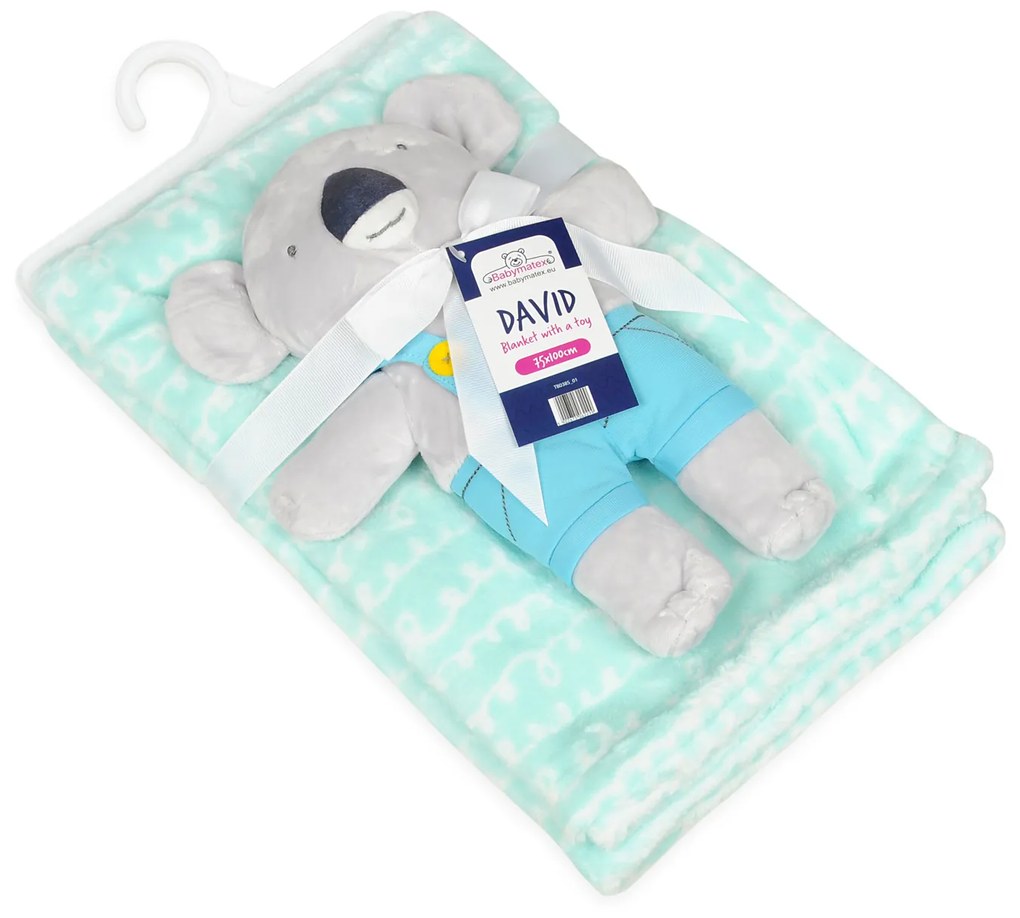 BABYMATEX Deka s hračkou Koala Mint 75 x 100 cm