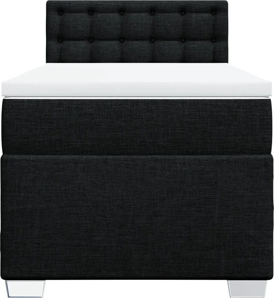 Box spring postel s matrací černá 90x190 cm textil 3288059