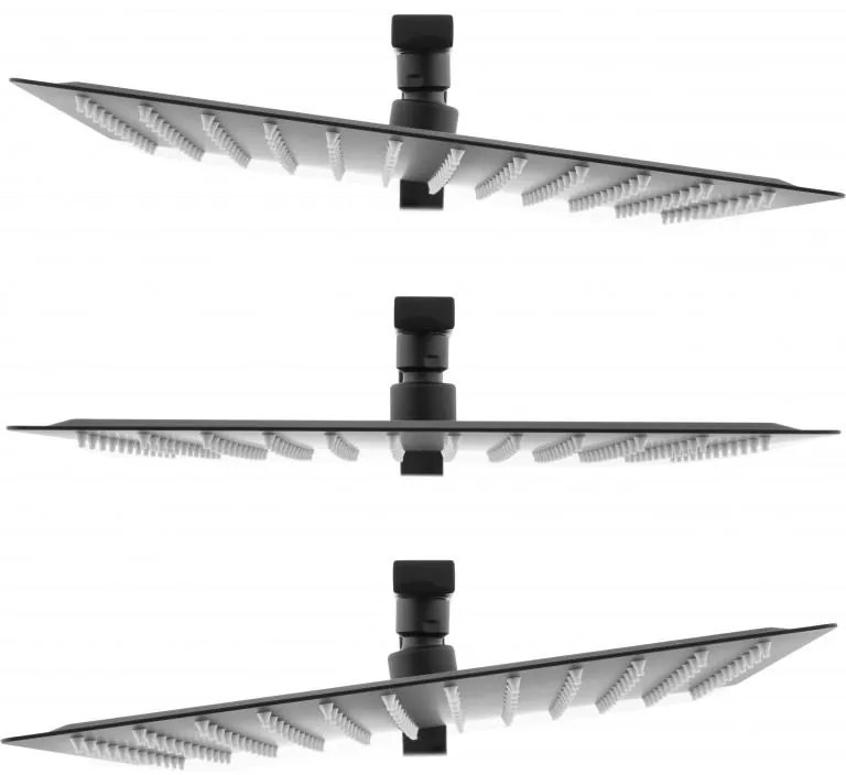 Erga Goba, sprchová souprava s termostatickou baterií a dešťovou hlavicí 30x30 cm, černá matná, ERG-YKA-BP.GOBA-THERM-30-BLK