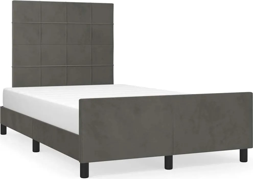 Rám postele bez matrace tmavě šedá 120 x 200 cm samet 3125746
