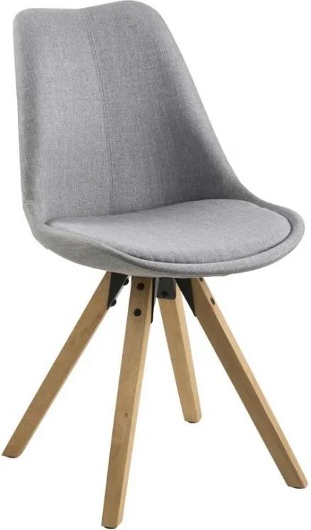 Jídelní židle Damian, látka, světle šedá/dřevo