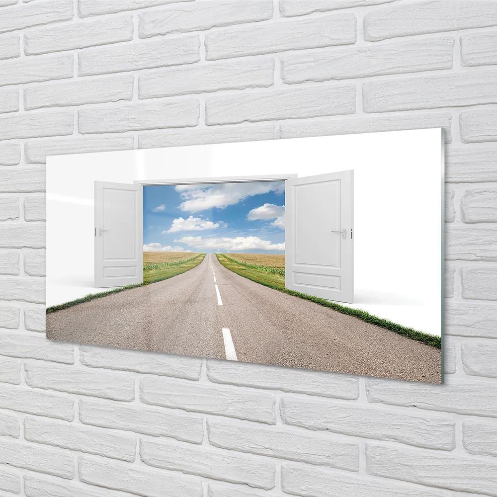 akrylový obraz Polní cesta 3d dveře 140x70 cm