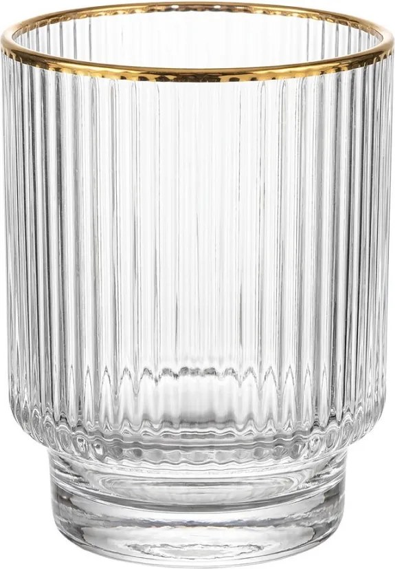 Elegantní sklenice na vodu se zlatým okrajem - Ø 8*10 cm / 320 ml