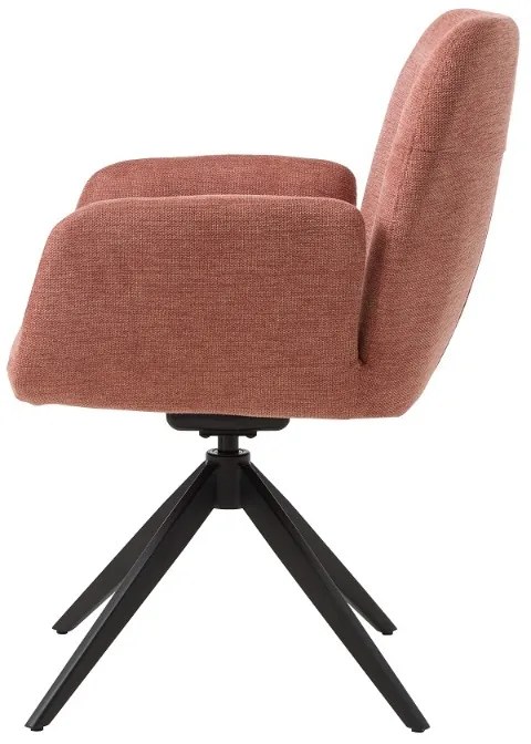 Designová otočná židle Talaith růžová