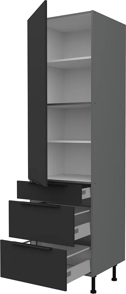 ARIA ab | vysoká skříňka 60 DKS-215 3S1F potravinová | UNI DVÍŘKA | 60 cm | PREMIUM BOX | antracit/černá
