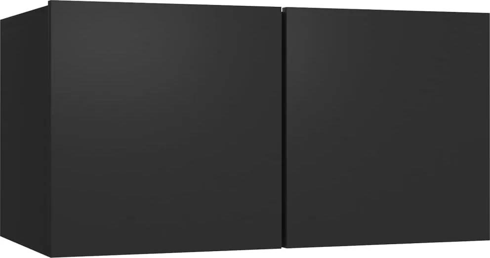 vidaXL 5dílný set TV skříněk dřevotříska [3078799] Barva: Černá
