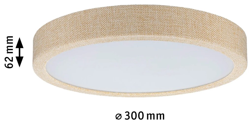 Paulmann 71054 Cosara, textilní stropní svítidlo s korónou, 15W LED 4000K, průměr 30cm, béžová, IP44
