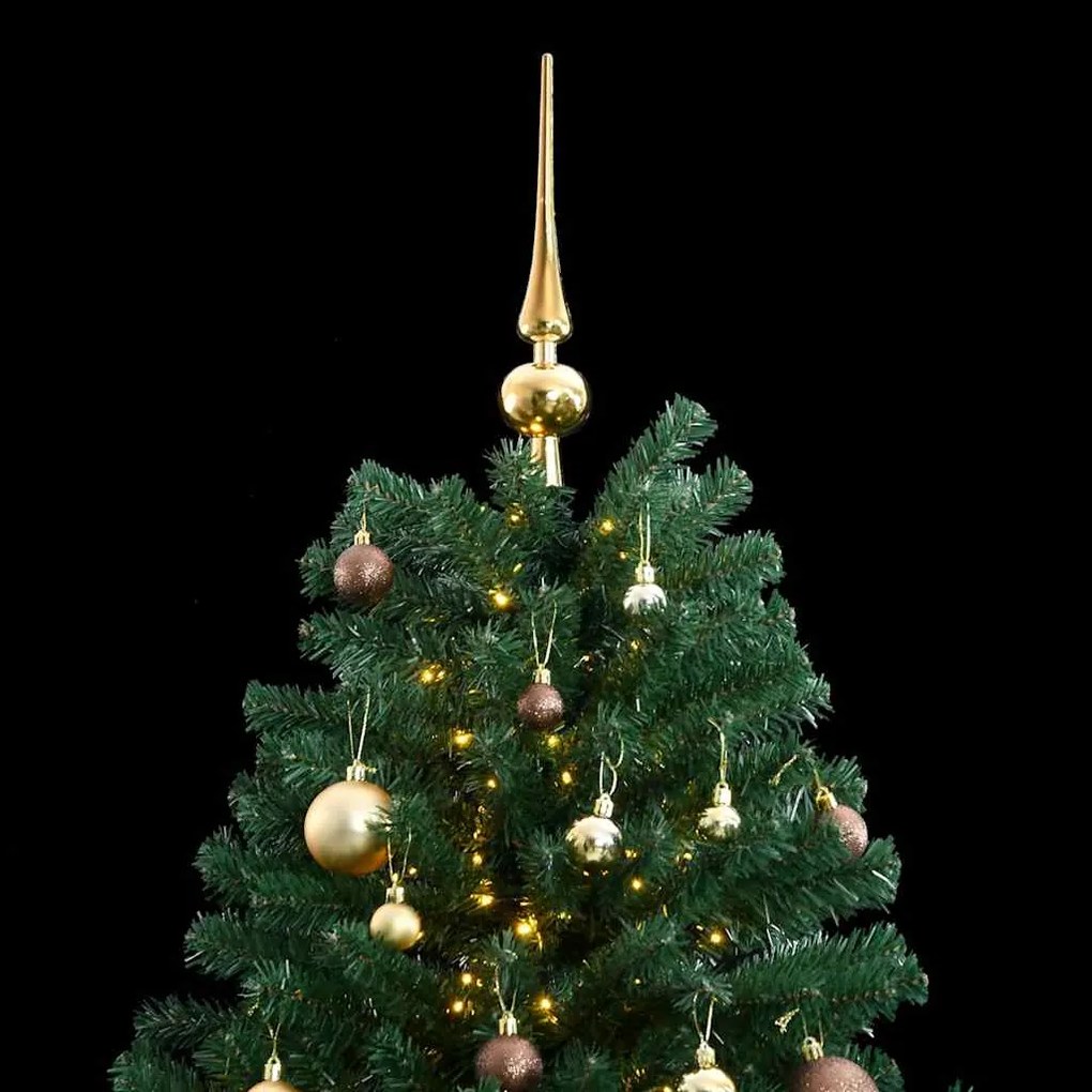 Umělý sklápěcí vánoční stromek s 300 LED a koulemi 240 cm 3210130
