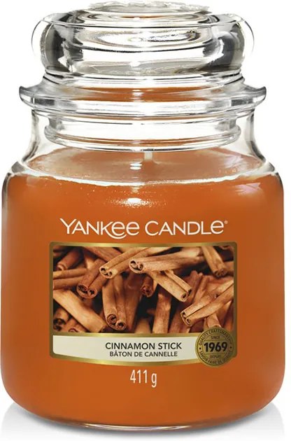 Svíčka Yankee Candle Cinnamon střední hnědá