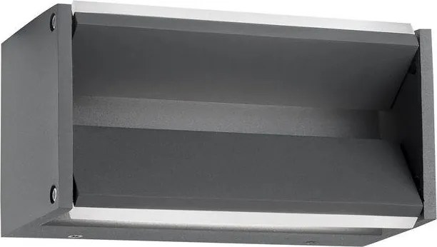 NV 713122 Venkovní nástěnné svítidlo TWIN tmavě šedý hliník akrylový difuzor LED 2x5W 3000K 220-240V rotační 0-90st. IP54 - NOVA LUCE