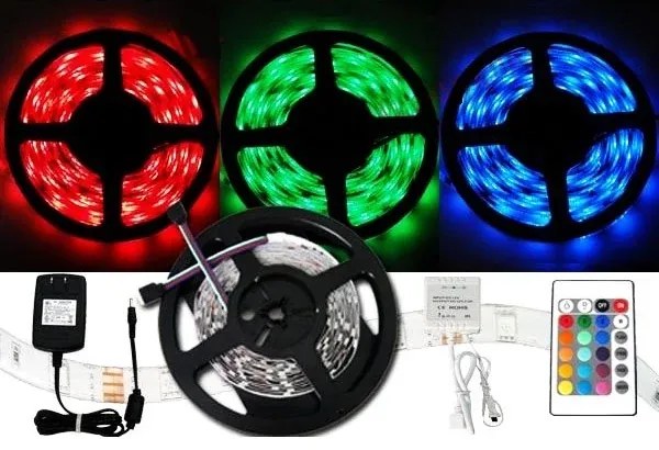 Zaparkorun Barevný LED pásek 3528 - 5 metrů - kompletní set