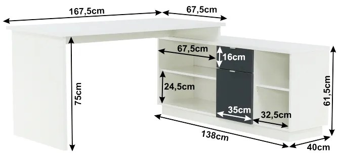 Psací stůl DALTON 2 NEW VE 02 Tempo Kondela