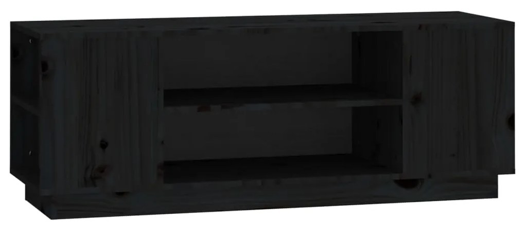 814413 vidaXL TV skříňka černá 110x35x40,5 cm masivní borové dřevo