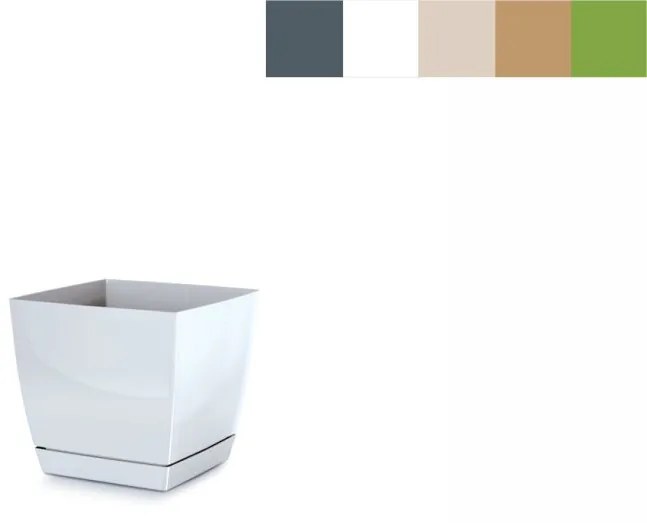 PROSPERPLAST Květináč - COUBI SQUARE P Průměr: 24 cm, Barva: grafit