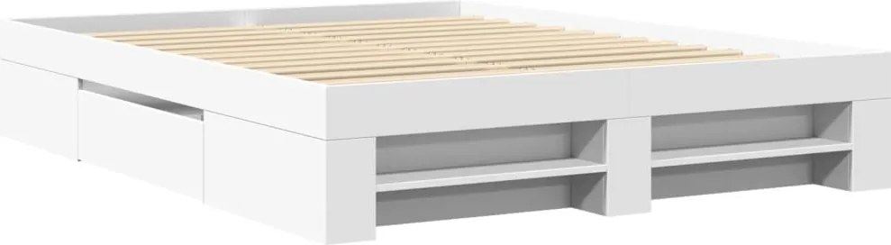 Rám postele bez matrace bílý 160x200cm Dřevěné konstrukce 3295457